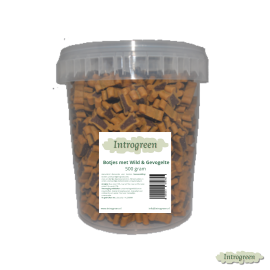 Botjes met Wild & Gevogelte 500g – Zachte Hondensnack | IntroGreen